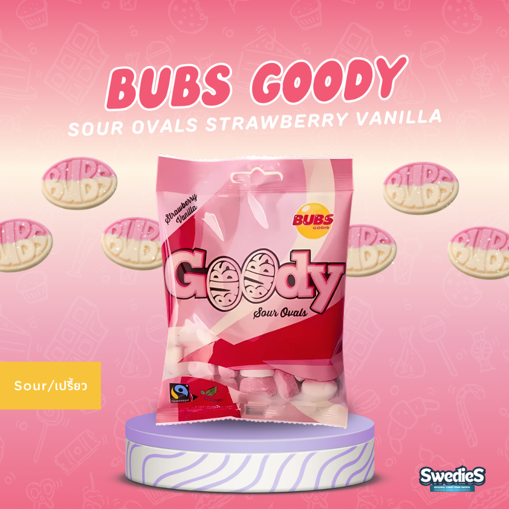 Bubs Goody Sour Ovals Strawberry Vanilla | Mini And Flavoured Oval By ...
