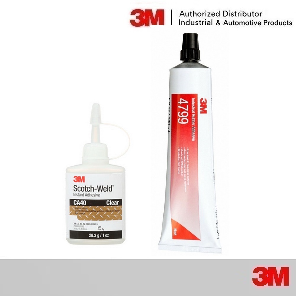 3M Adhesive EPDM 4799 Rubber Edge Black 5 Oz. Quick Dry Hot Glue CA40 ...