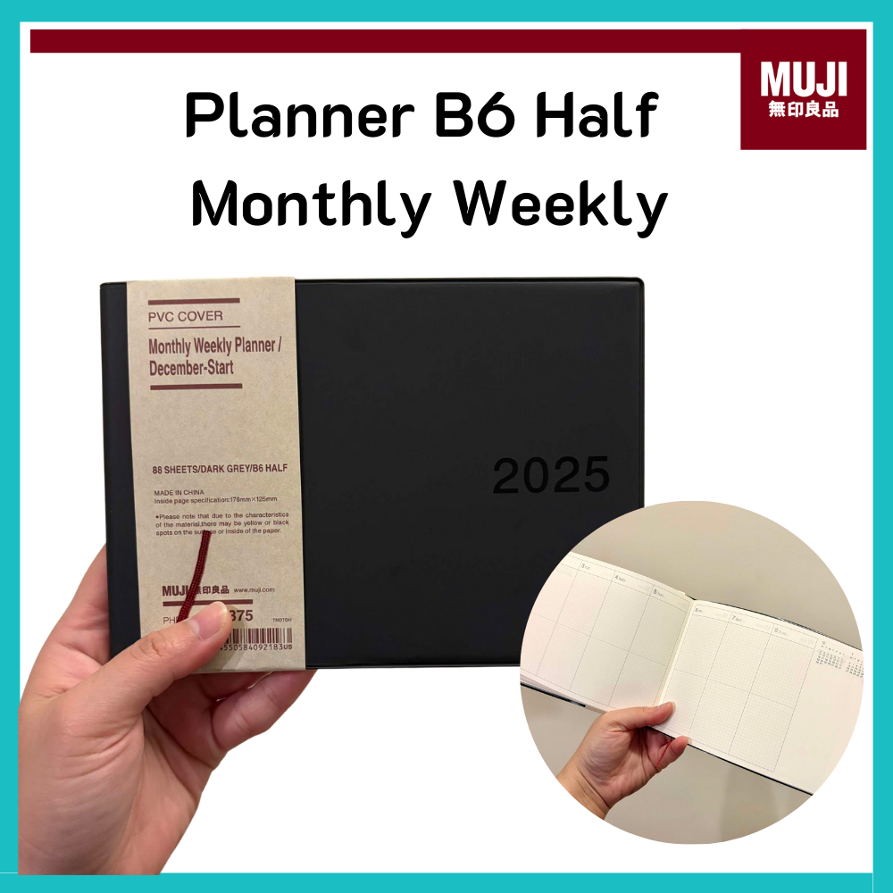 MUJI [B6-Half] Planner Size B6 Half A Pungtang Notebook Life | Shopee ...