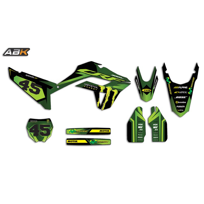 CRF300L CRF-300L Body Sticker Stripe Monster Energy Green Edition ...