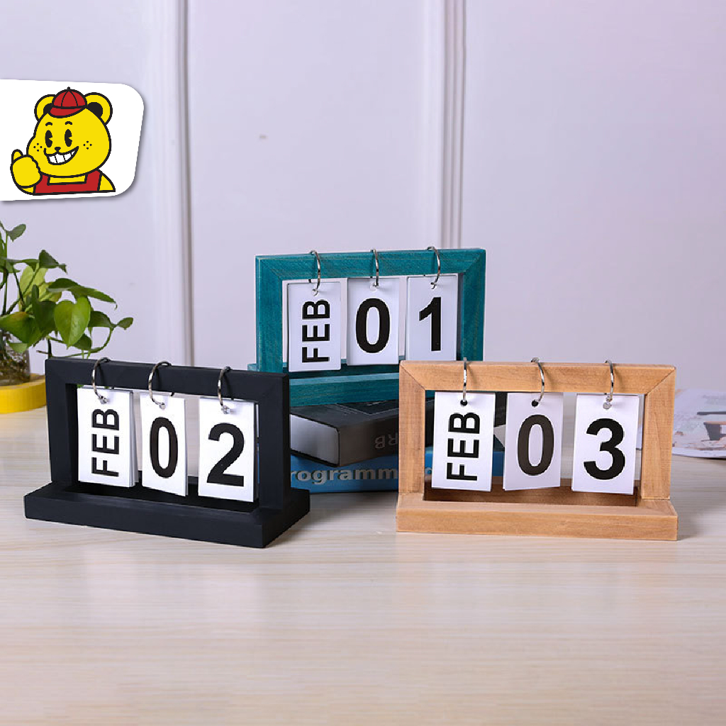 BIGGIANT Wooden Flip Calendar Desk Home Decor (Y-2521) | Shopee Philippines