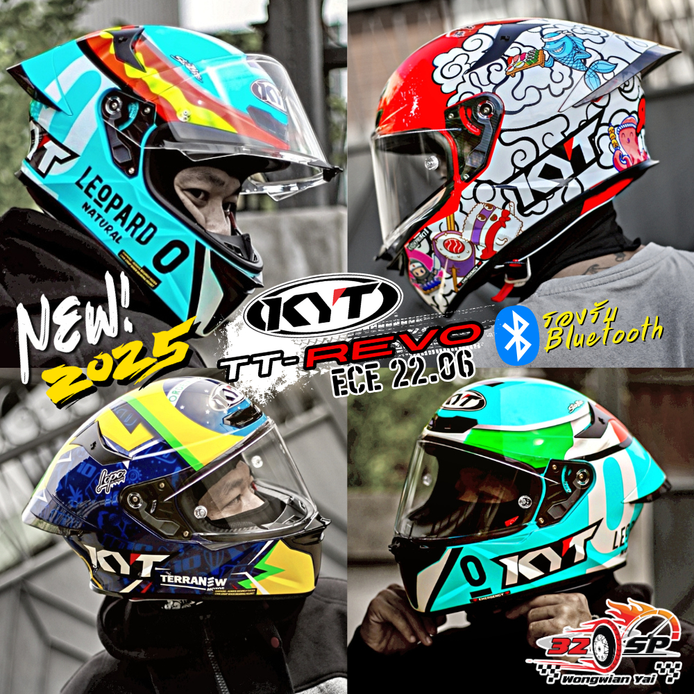 Spoiler!! KYT Helmet Model TT-REVO 2025 With ECE.22.06 !! Fast Delivery ...