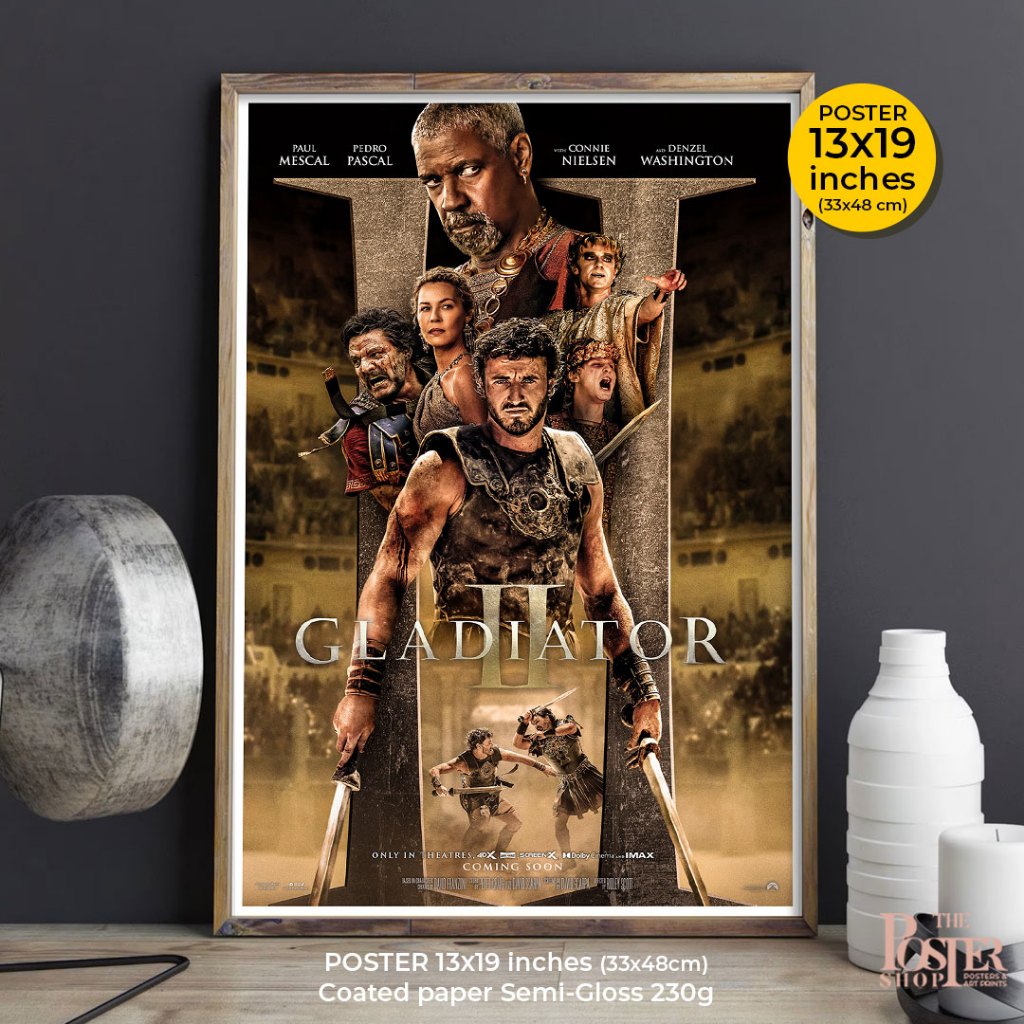 Gladiator II Poster 2 Paul Mescal Pedro Pascal Size 33x48 cm. | Shopee ...