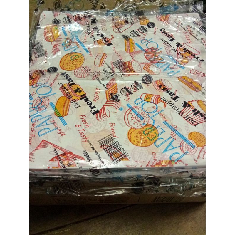 Kebab Burger Wrapping Paper Size 12 * 12 100 Sheets Per Pack | Shopee ...