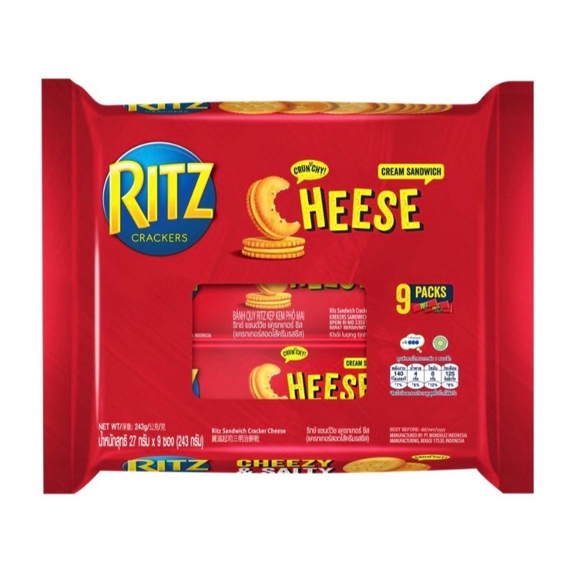 Ritz Sandwich Crackers Cheese Flavor 27g. (9 Pcs.) | Shopee Philippines