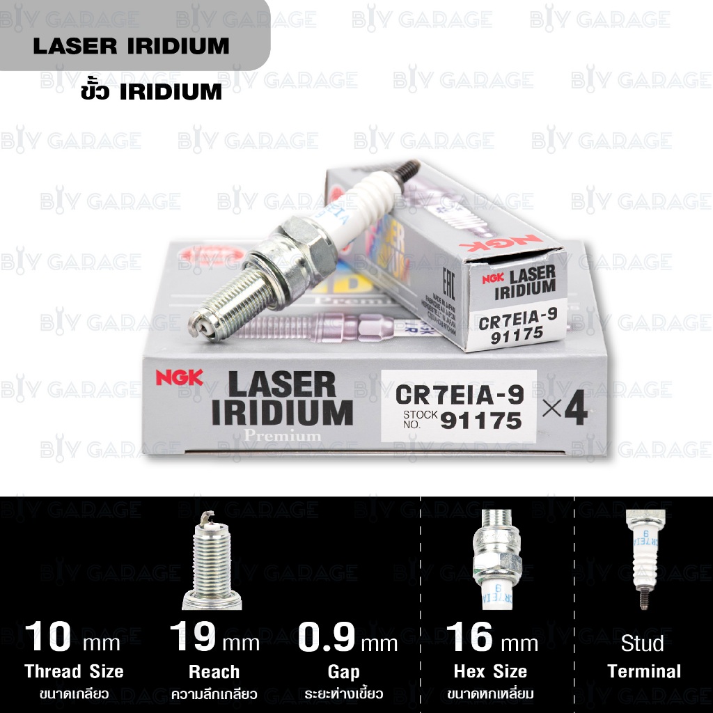 NGK Spark Plug LASER IRIDIUM 【CR7EIA-9】 Use For Yamaha Mio 125i 125RR ...