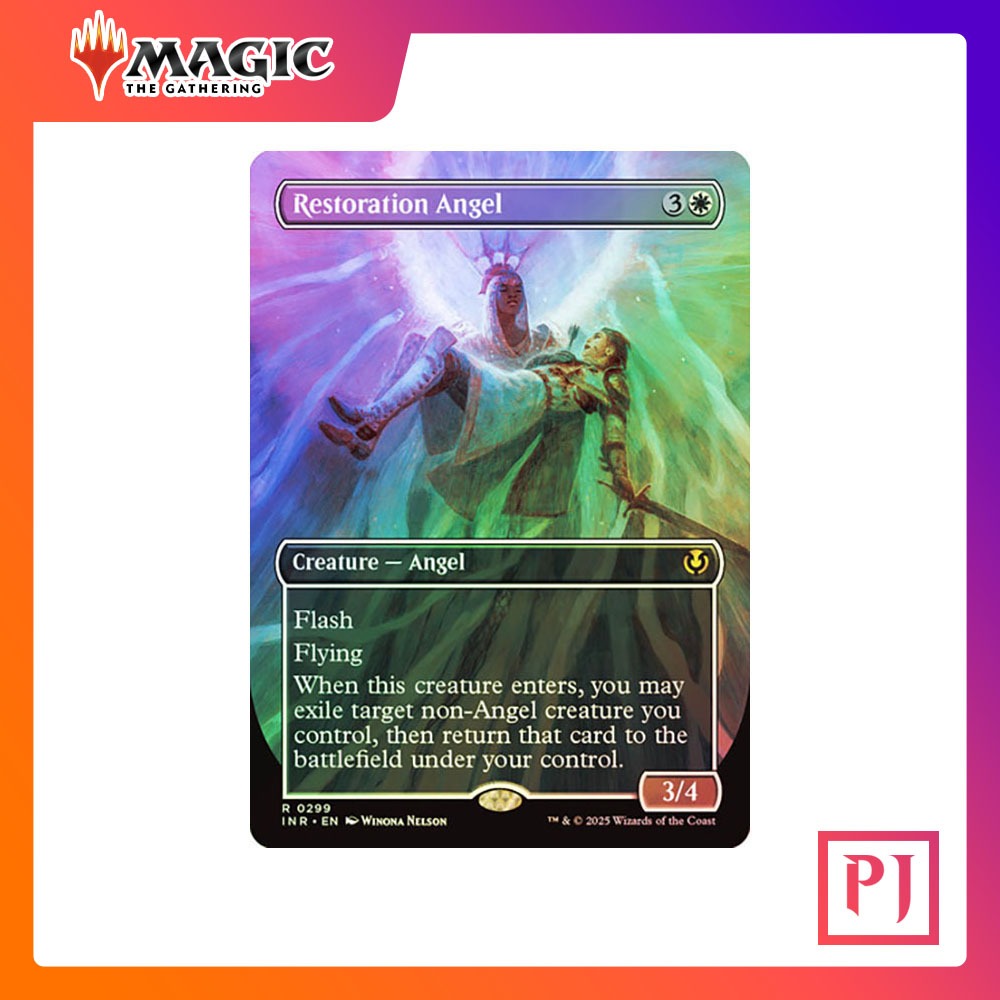 [MTG] Restoration Angel (Borderless) [INR] [WHITE] [RARE] [FOIL] [ENG ...