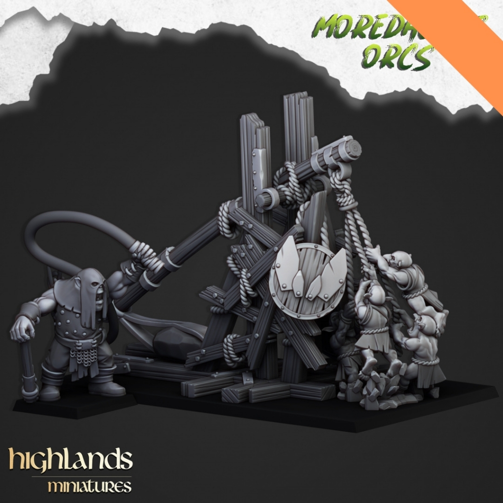 Orc Stonethrower and Crews-Moredhun's Orcs-Humanoid Goblin Siege Engine ...
