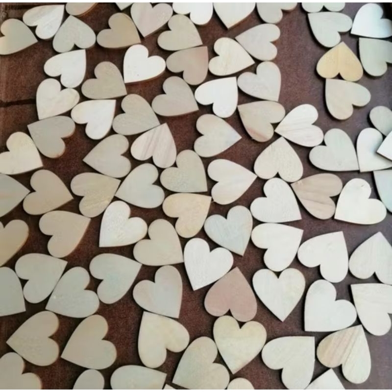 2 Cm Heart-Shaped Wood Plate Lot Of 50 Pcs DIY Shopee | Shopee Philippines