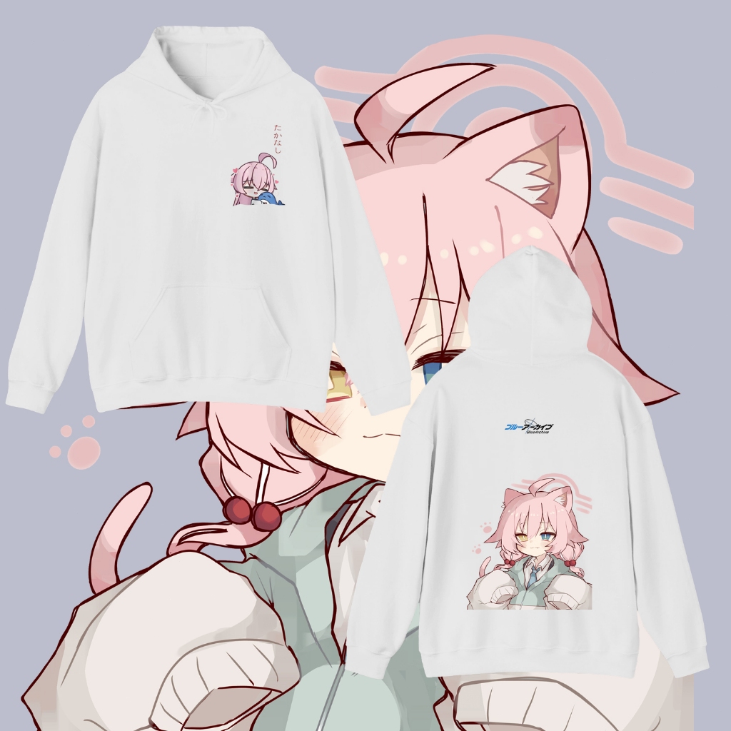 Sweater Hoodie Long Sleeve Jacket Anime Print Blue Archive Takanashi ...