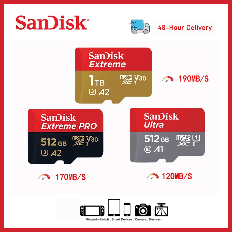 Sandisk UltraA1 SDCARDS High Speed MicroSD Video Memory Card 120MB/s 16/32/64/128/256/512GB ...