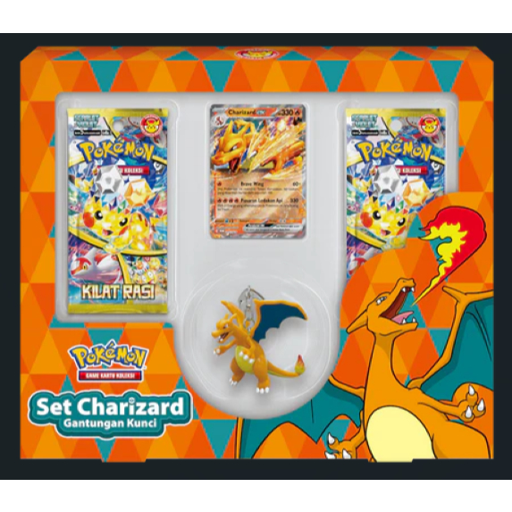NEW! Pokemon Charizard Keychain From Lightning Stellar Game Card Set ...