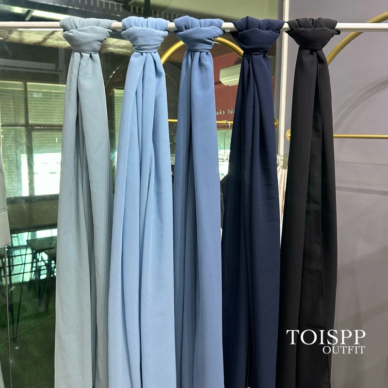 Kain Chiffon Textured Wrap (Blue Navy Black Tone) | Shopee Philippines