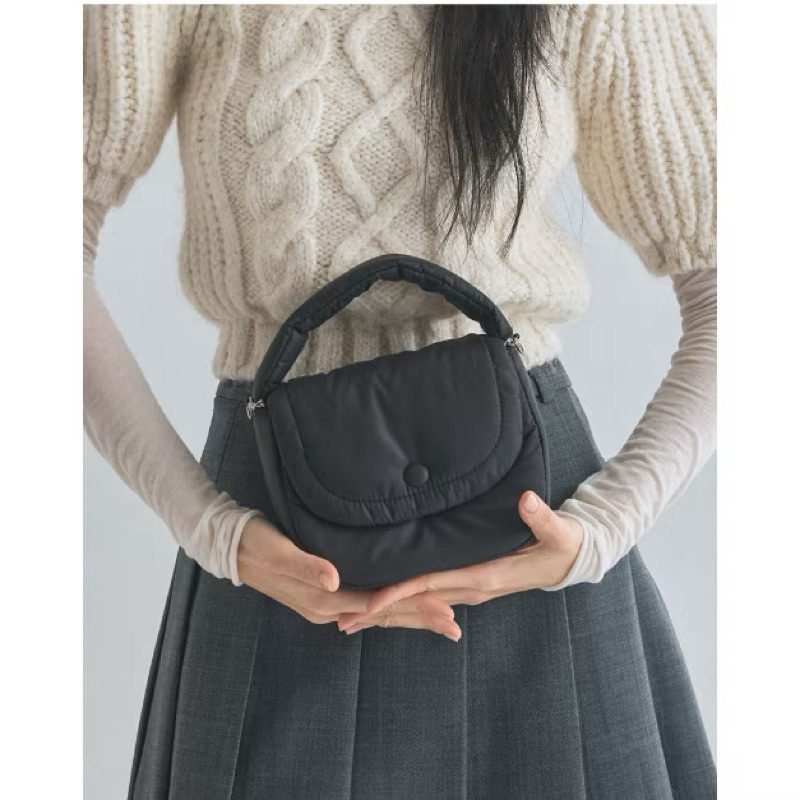 Shoopen Mini Padding Flap Tote Bag (Black) | Shopee Philippines