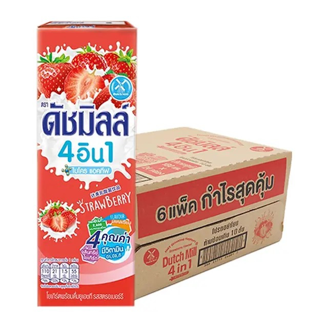 (Carton Of 24 Red Boxes) Dutch Mill Drinking Yoghurt Uht Strawberry ...