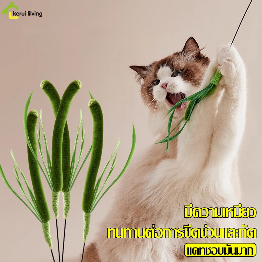 Wooden Cat Toy Falling With Chicken Feather For Pets Help Reduce ...