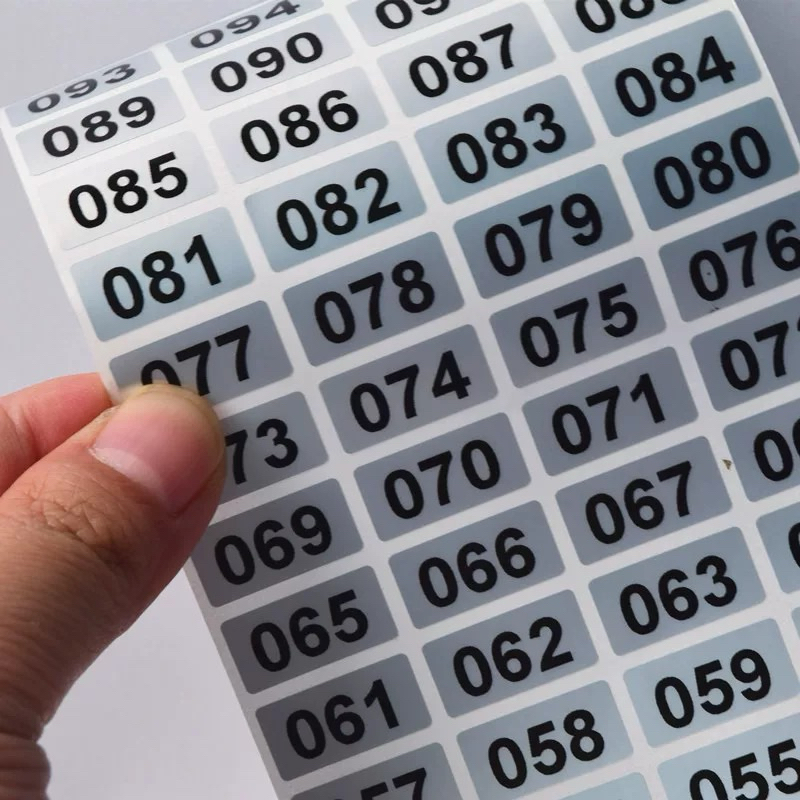 See-D Labels Coated Paper Sticker Run Number 1-100 Waterproof Difficult ...