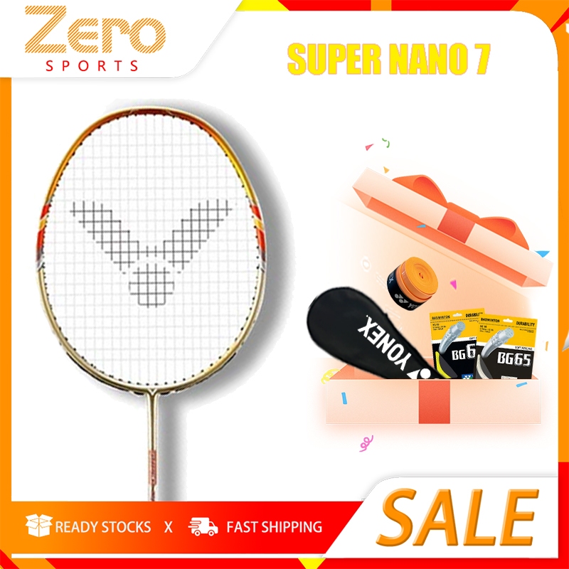 VICTOR Super Nano 7 Single Carbon Badminton Racket 4U 28 Lbs 83g Made ...