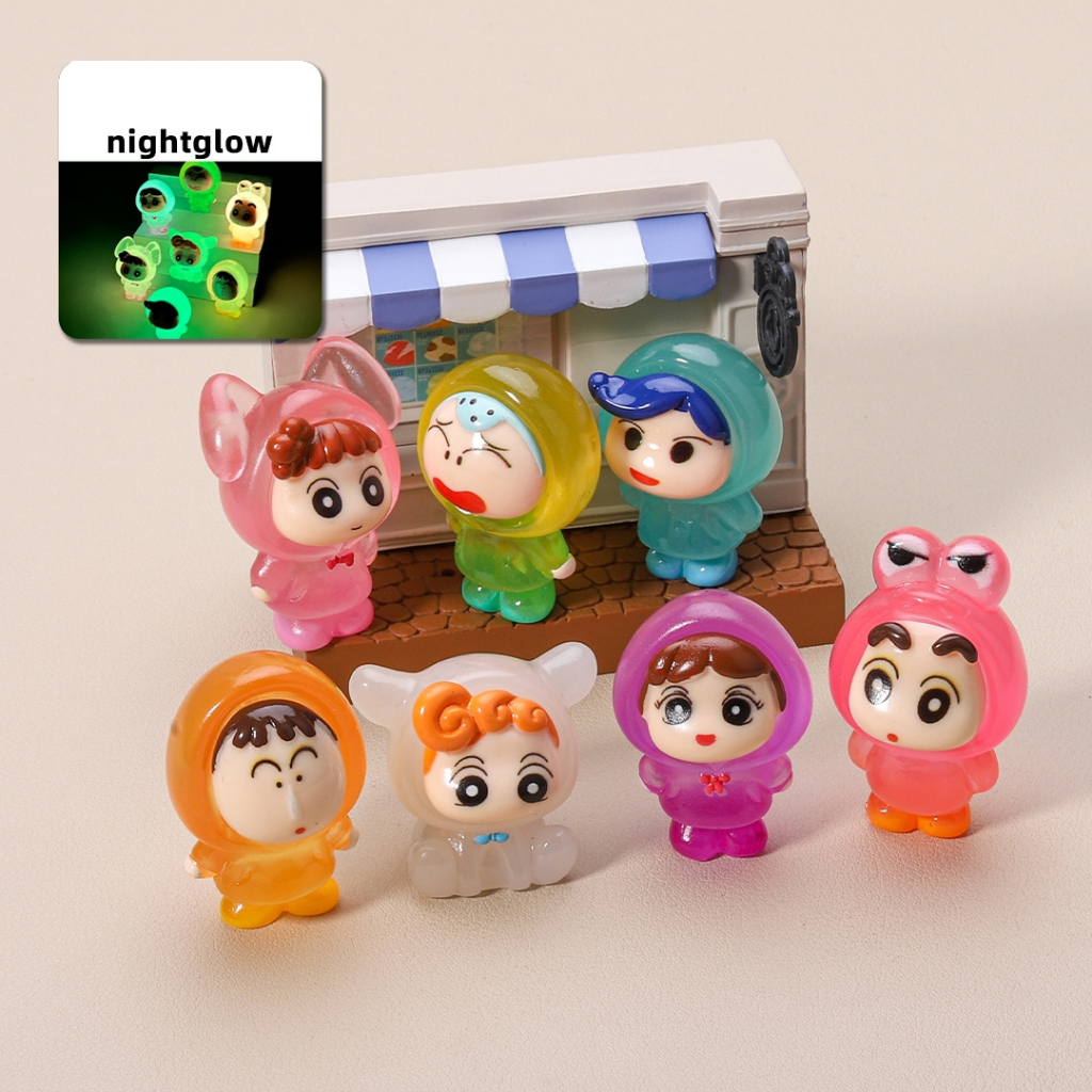 3D Resin Shin-Chan Gang And Friends Glow 7 Pcs/Pack (Complete Set No ...
