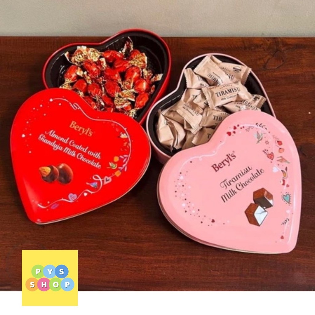 Beryl's Tiramisu Chocolate Heart Shaped Tin Shape Metal Box 80g ...