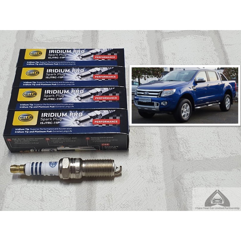Ford Ranger T6 Spark Plug 2.5 Set 4 Head Pin Type Iridium Operating ...