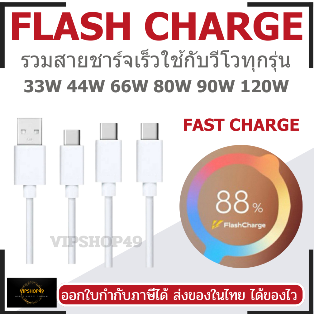 Buy 2 FOR VIVO Flash Charge 33W 44W 66W 80W 120W USB TYPE C Model V19 ...