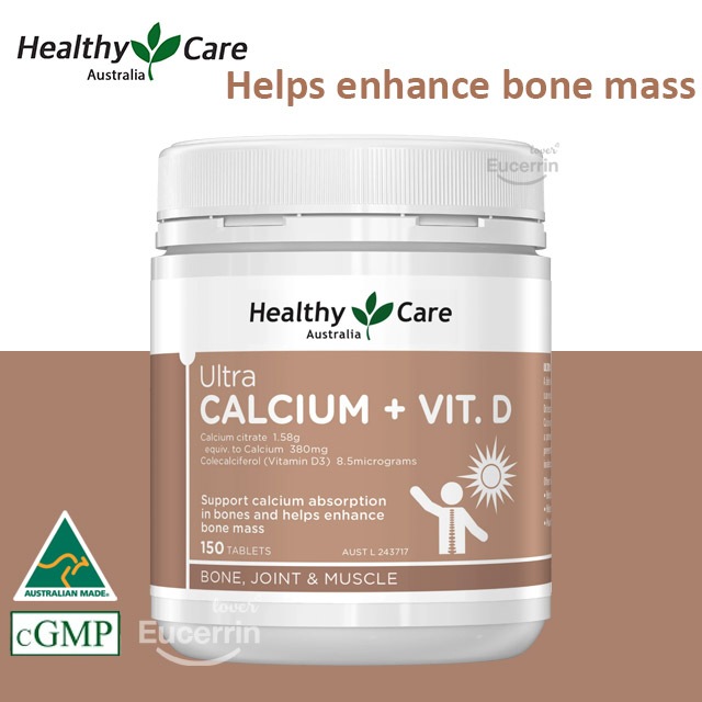 Healthy Care Ultra Calcium Plus Vitamin D 150 Tablets Help Absorb ...