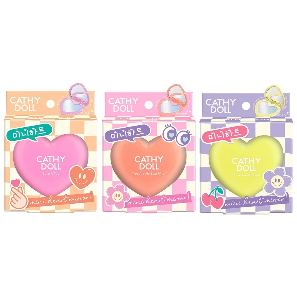 Cathy Doll Mini Heart Mirror Pocket Size Folding (3 Colors Available ...
