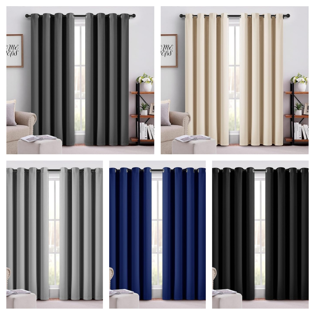 Uv Protection Curtains Thick Texture Light Proof Eyelet Heat Window ...