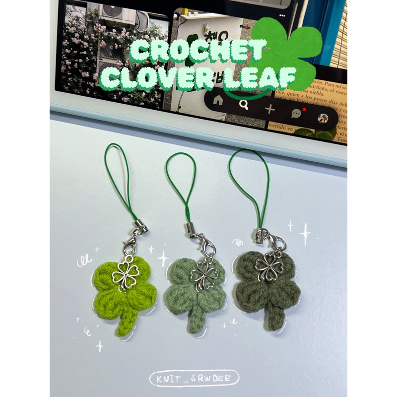 crochet clover leaf Keychain | Shopee Philippines