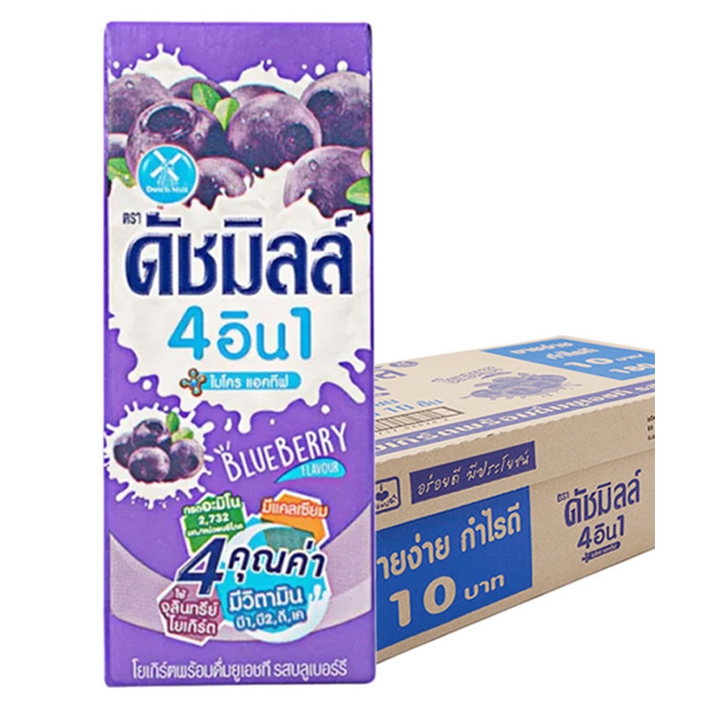Dutch Mill Drinking Yoghurt Uht Milk Blueberry Flavour 165 Ml x 24 ...