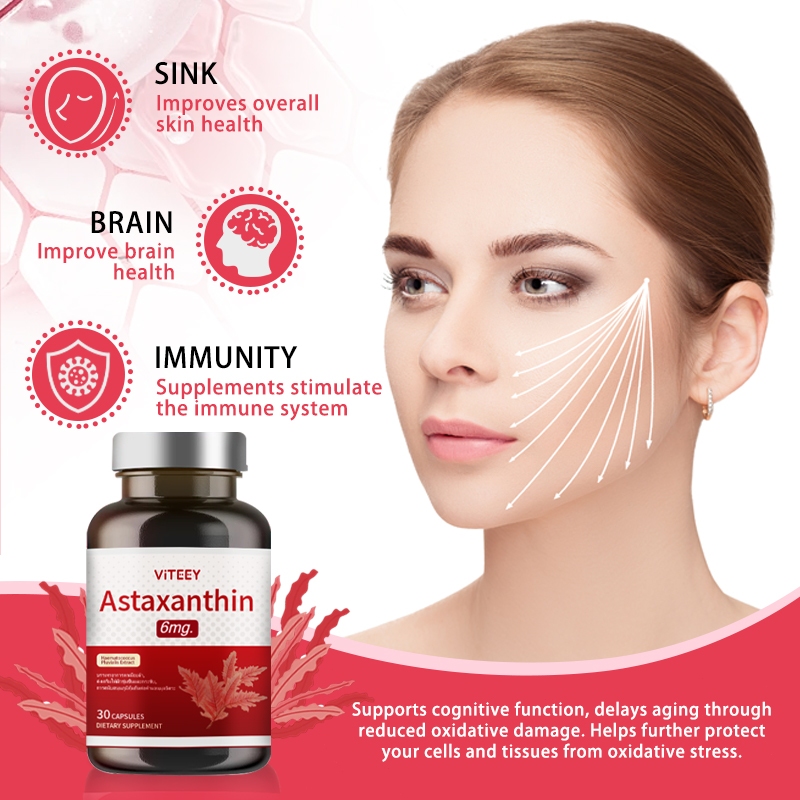 Vitey Astaxanthin 6mg (30 Capsules) Support Heart Brain Joints Eyes And ...