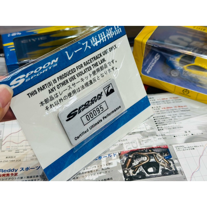 Spoon sport no. Certified engine plate Aluminum Thick logo Compartment ...