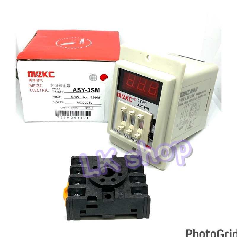 ASY-3SM Timer On Off 999S As Second Power 24vdc/220VAC CONTACT 5A 250VAC (Free Socket) | Shopee ...
