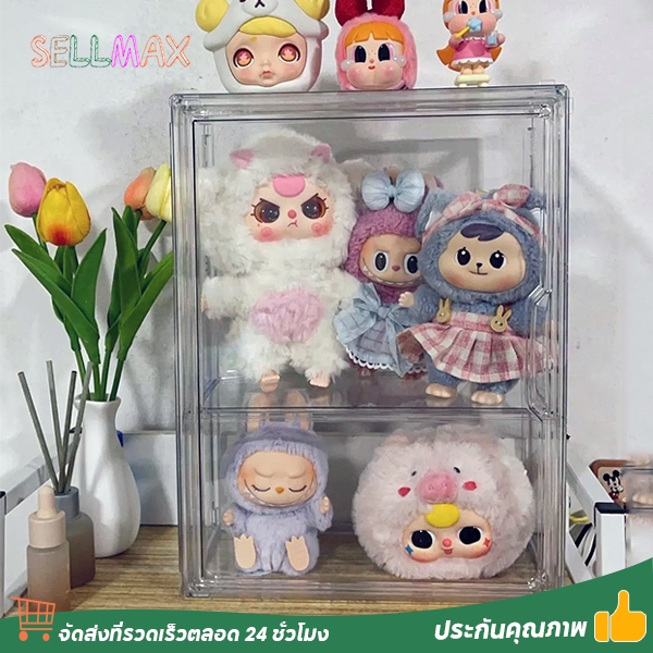 Acrylic Display Cabinet Doll Storage Box Showcase Model With 2 Layers ...
