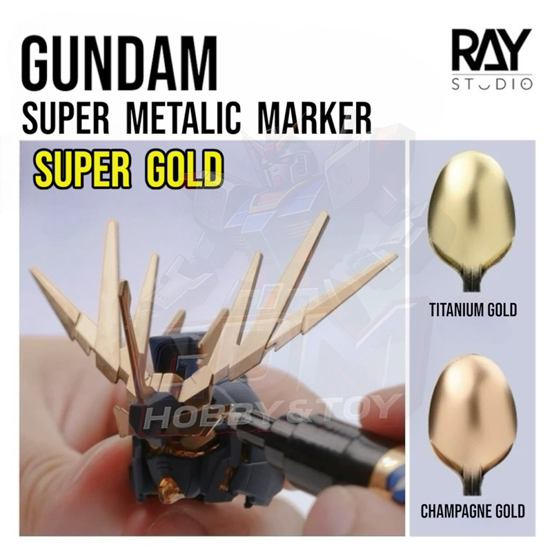 RAY STUDIO Gold Marker Super Paint Gunpla Model Gundam Metallic Color ...