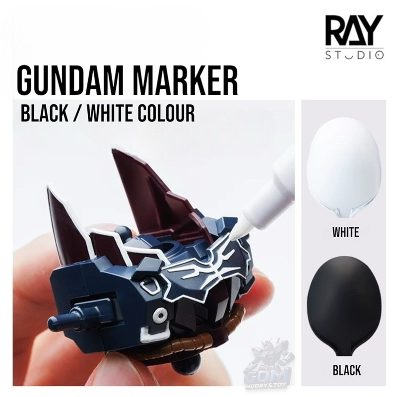 RAY STUDIO White/Black Marker Gundam Black/White Gunpla Decorative Pen ...