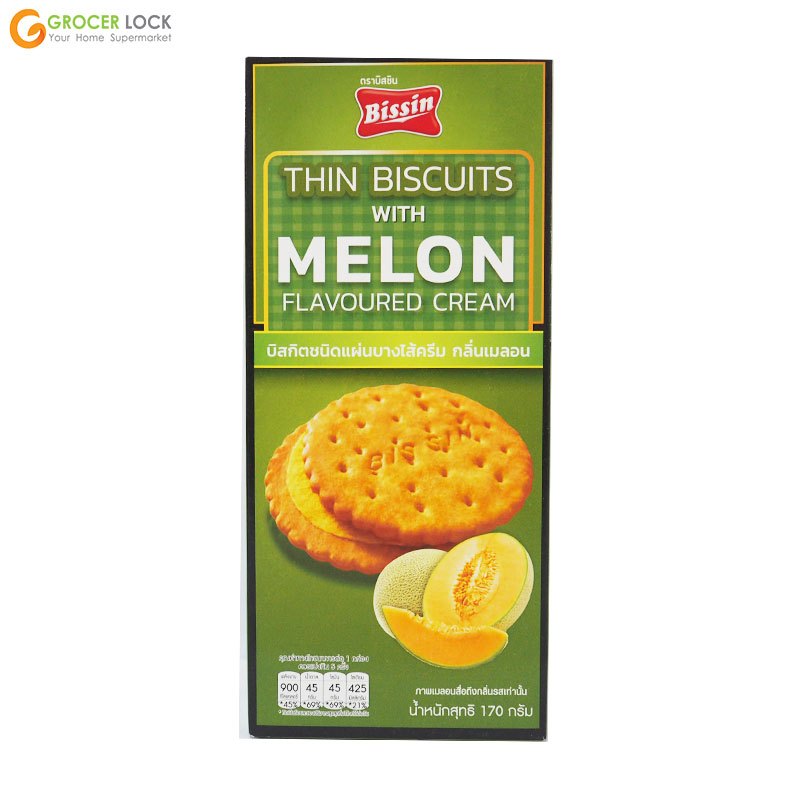Bischin Thin Sheet Biscuits With Melon Scent Cream 170g | Shopee ...
