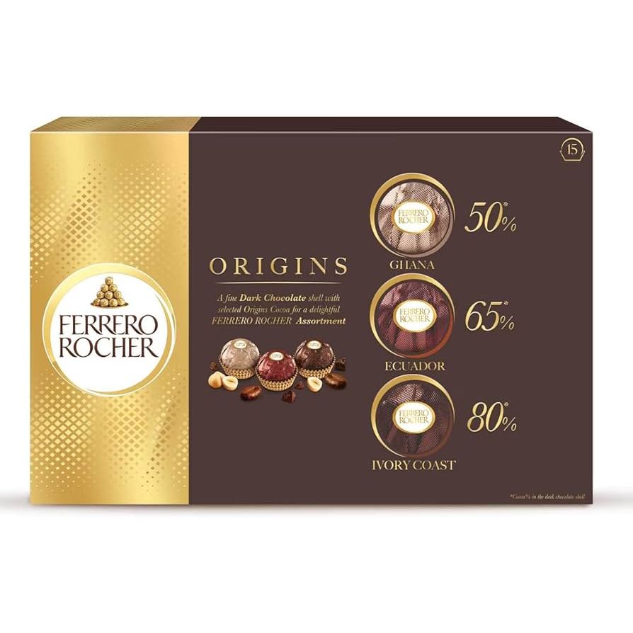 Ferrero Rocher Origins Chocolate 187.5g Halal Small gift box with 15 ...