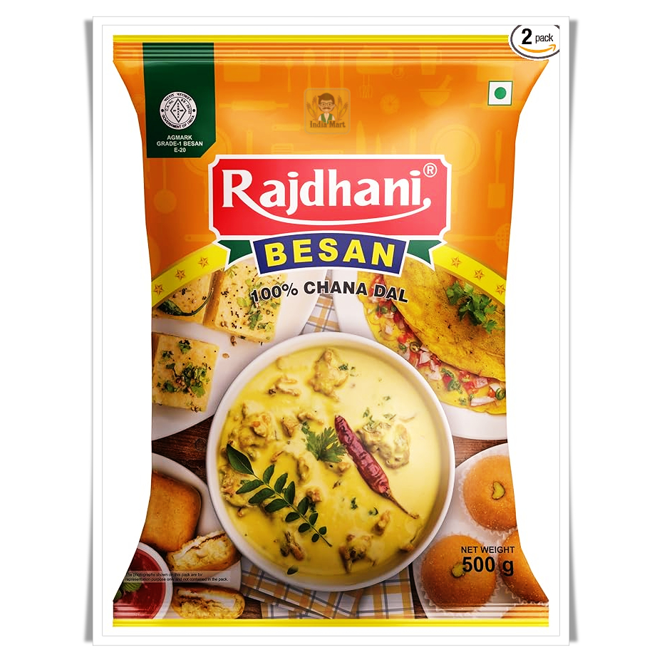 Rajdhani Brand Chickpea Flour (500g)-Raj 'S Besan (Gram Flour) (500 ...