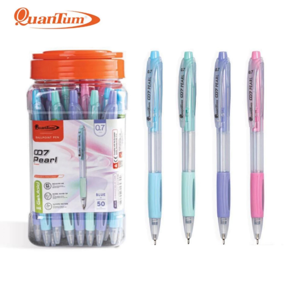 Quantum 007 PEARL Ballpoint Pen Pastel Color Line Size 0.7 (50 Pcs/Jar ...