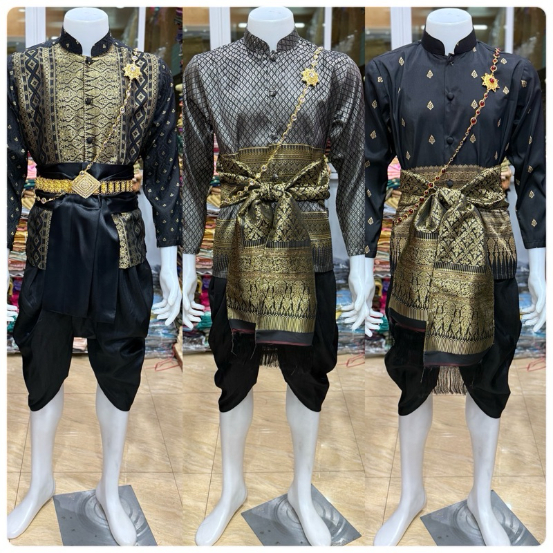 Thai Dress For Men Black Set Looks Handsome And Cool | Shopee Philippines