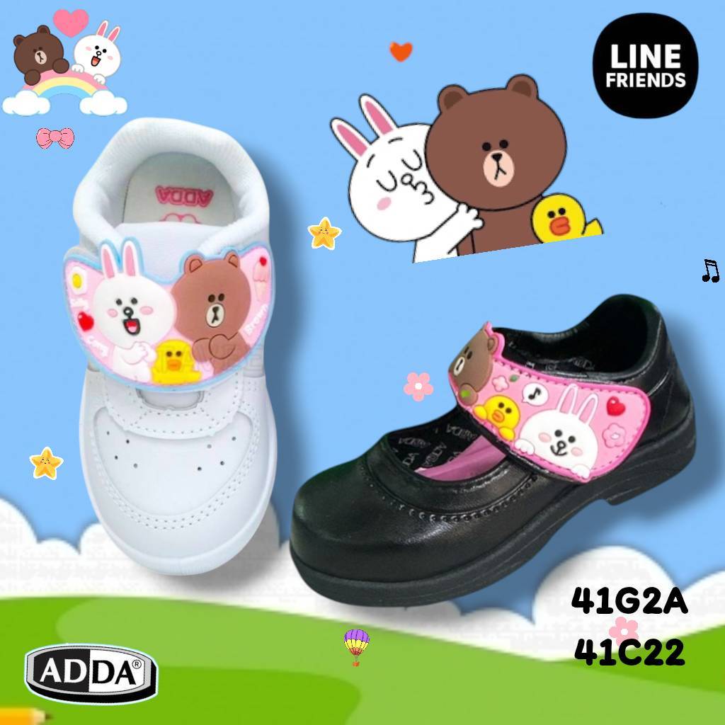 Adda Girls Student Shoes Pattern 2025 Line Friends 41C22/41G2A | Shopee ...