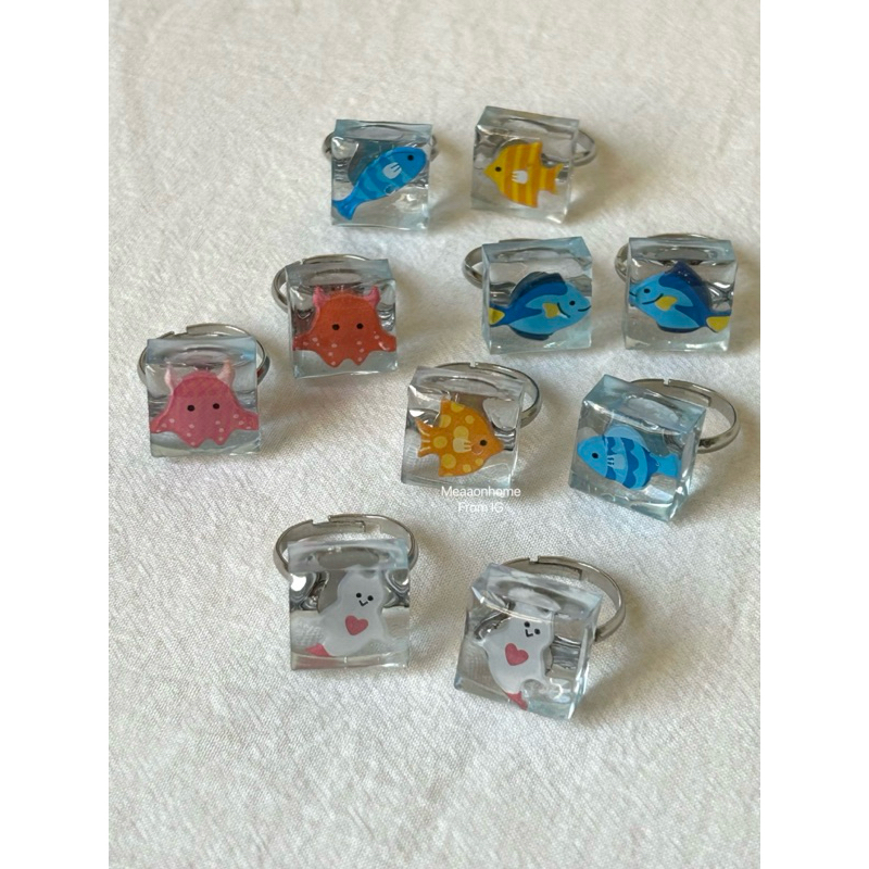 Sea creatures ring handmade with love