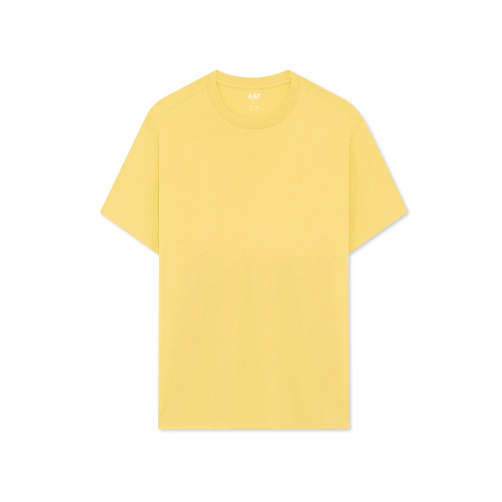 AIIZ (A To Z)-Men's Plain Color Round Neck T-Shirt Logo Cotton ...