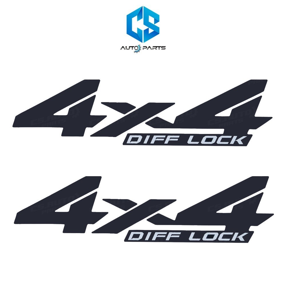 4x4 DIFF LOCK Sticker (Black)-TOYOTA REVO Year 20-24 (Stick On The Rear ...