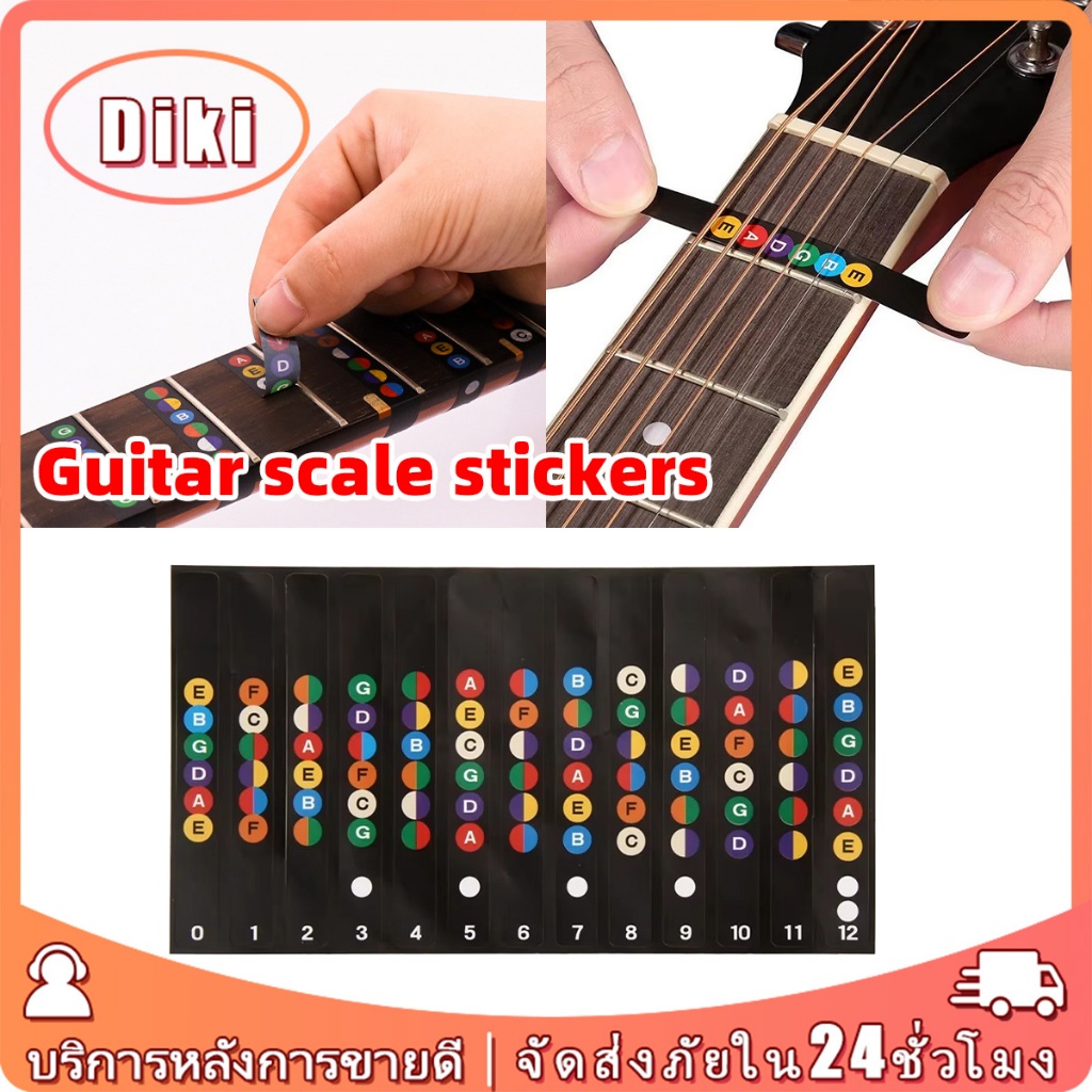 Electric guitar Chord sticker fretboard Note For Beginner | Shopee ...