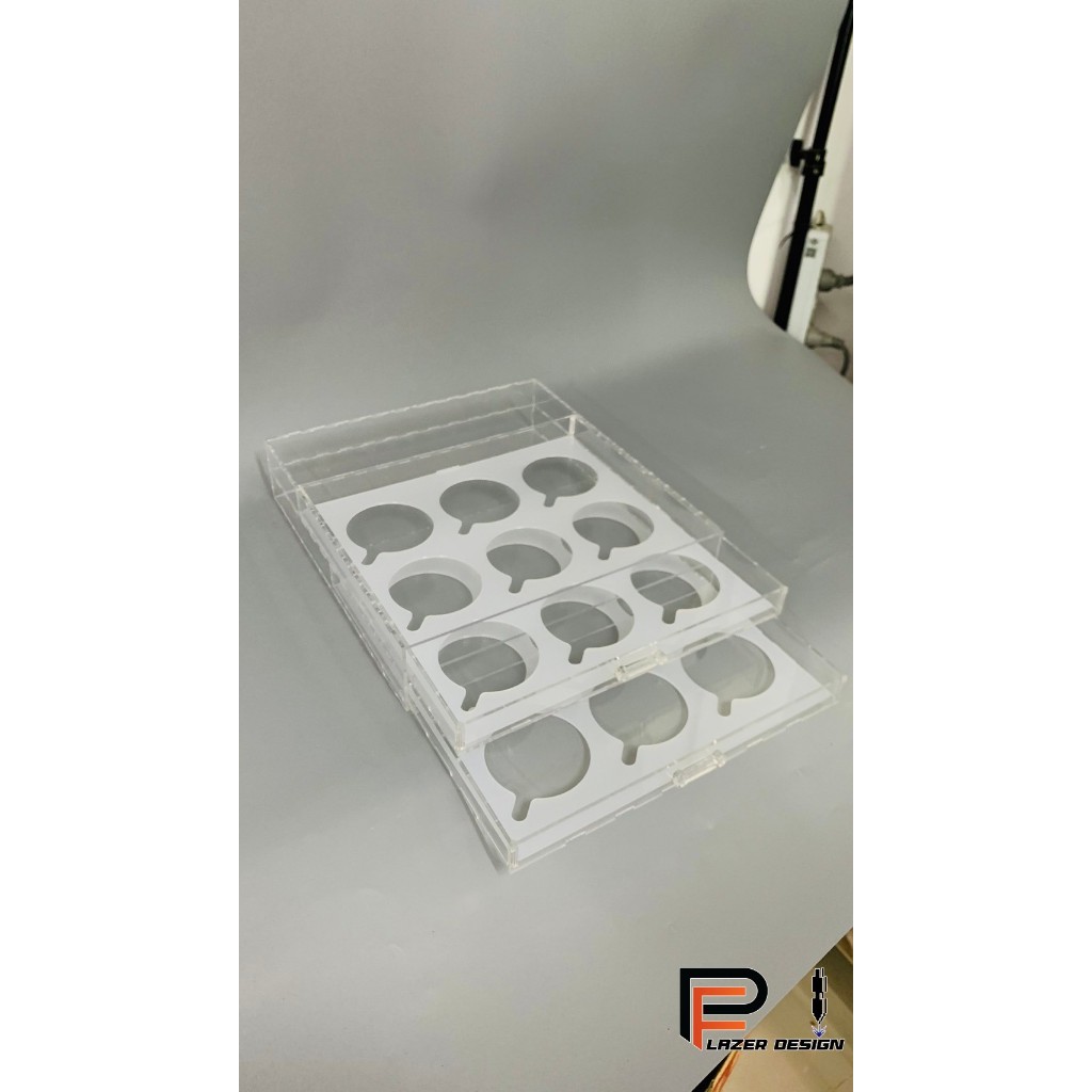 Lens Tray Box For Eyeglass Lenses Size 7.5 cm 9 Compartments 2 Layers ...