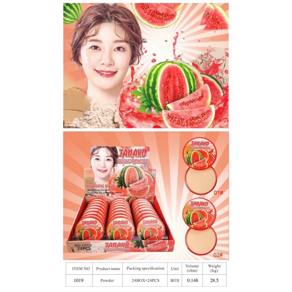 1019 TANAKO Watermelon Puff Powder Looks Natural. Absorbs Oil On The ...