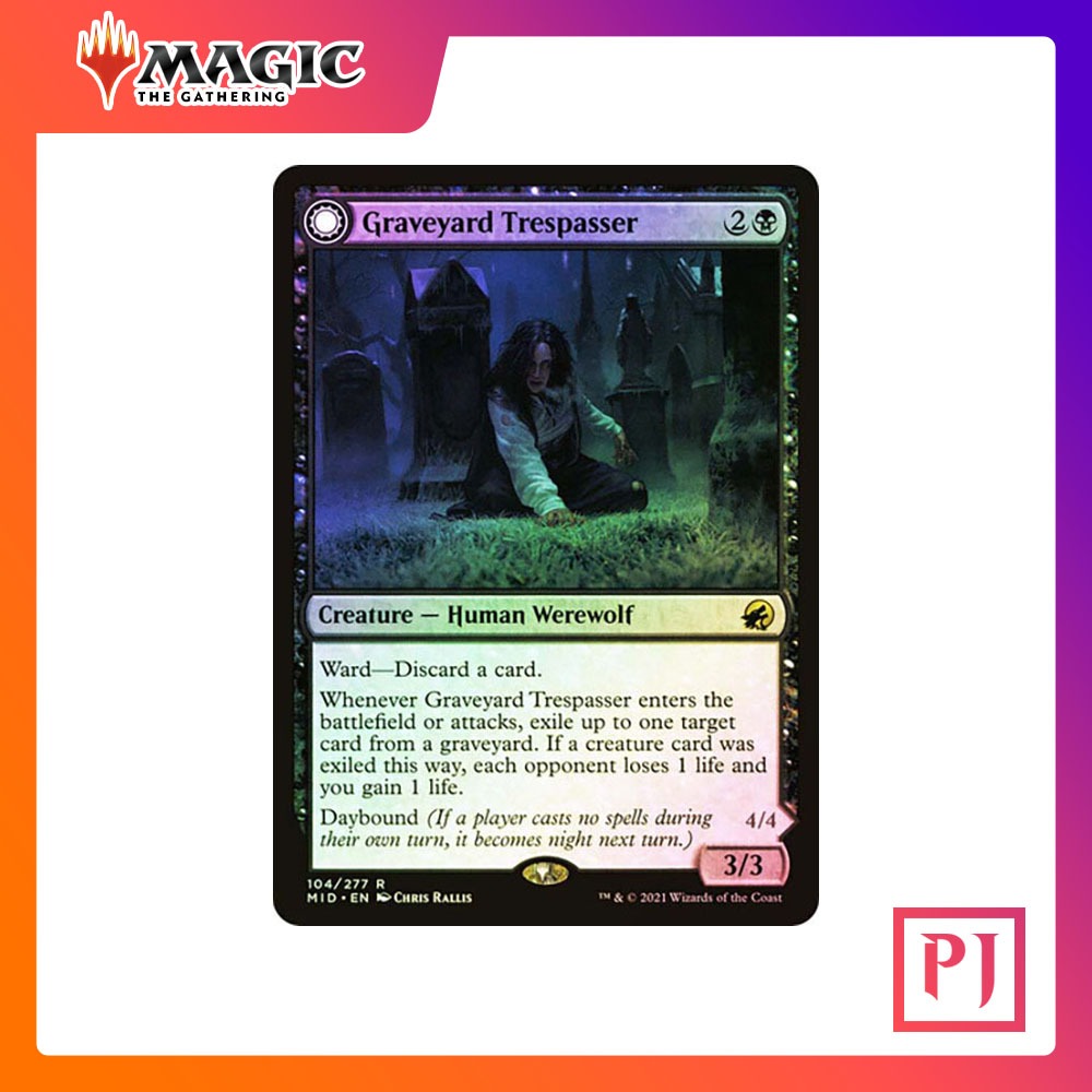 [MTG] Graveyard Trespasser [MID] [BLACK] [RARE] [FOIL] [ENG] (Magic ...